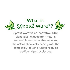 green sprouts Sprout Ware Straw Bottle, Safer Plant-Based Bottle, Non-Spill Flip Cap with Silicone Straw, No BPA, BPS, BPF, or Melamine, Pink
