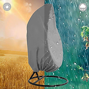 Patio Hanging Egg Chair Cover Heavy Duty Waterproof Patio Outdoor Wicker Swing Seat Cover Chair Garden Furniture Protective Cover UV Resistant 75 x 45inch (Grey)