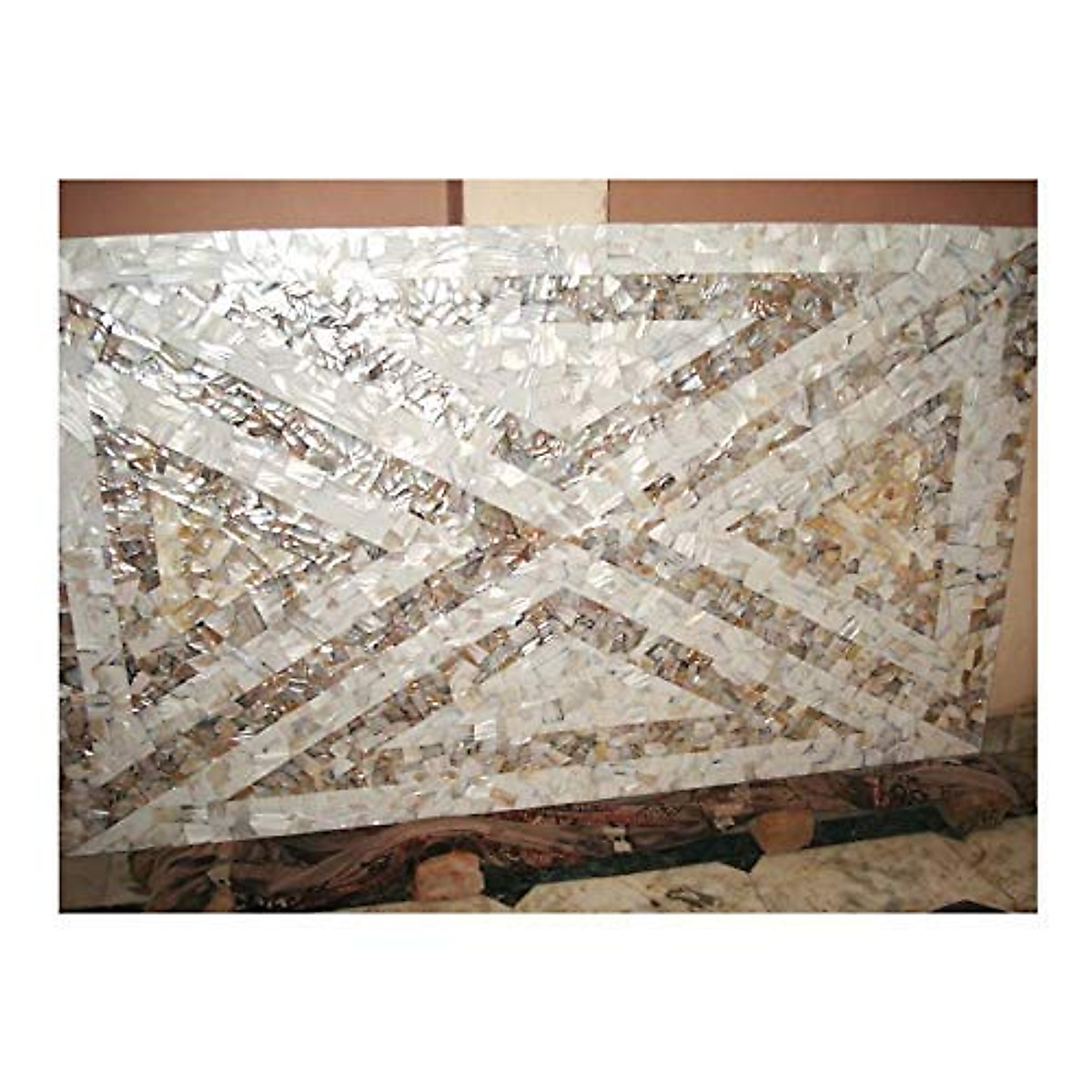 48" x 30" Inch Random Design Table Top Mother of Pearl, Abalone Shell Center Table, Coffee Table, Patio Table, Living Room Table, Piece Of Conversation