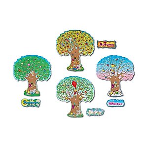 Carson Dellosa – Four Seasons Trees Bulletin Board Set, Classroom décor, 12 Pieces