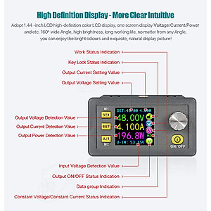 RD DPS5005 USB DC 6-55V to 0-50V 5A Constant DC DC Voltage Current Step-down Power Supply Module Buck Voltage Converter Voltmeter communication(DPS5005-USB-BT)
