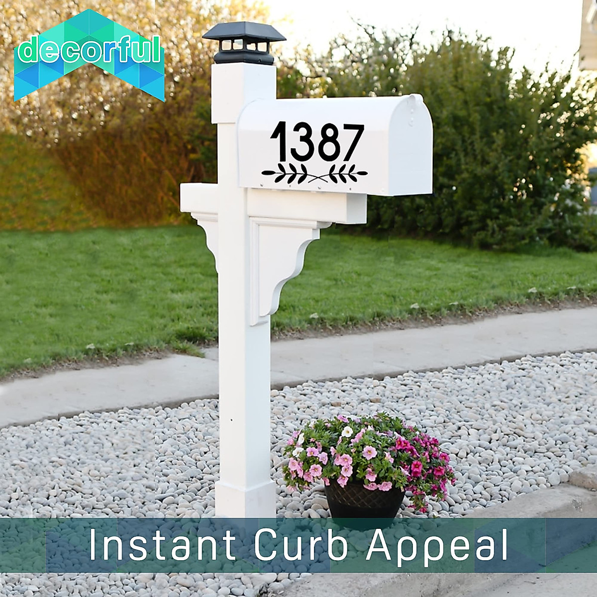 Decorful Mailbox Numbers for Outside - 3 Sets of 0-9 Waterproof Vinyl Mailbox Stickers - House Address Numbers for Mailbox - Strong Adhesive Peel and Stick Number Decals (Black, 2 Inch)