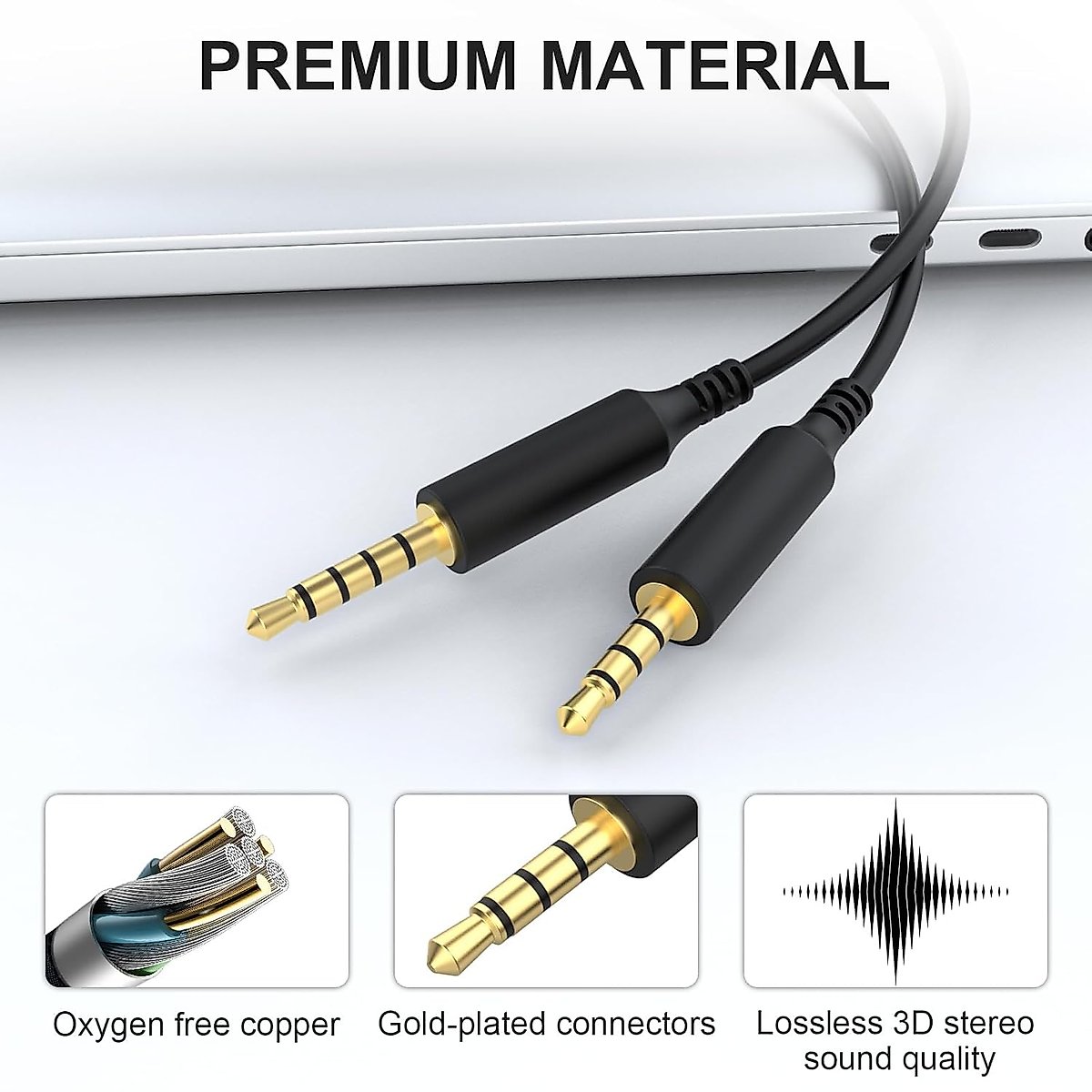 Replacement A10 Cable A40 Cord Compatible with Astro A10 A40 A30 A50 Gaming Headset Talkback Cord Fit with Xbox One PS4 Smartphone MixAmp and PC Gaming