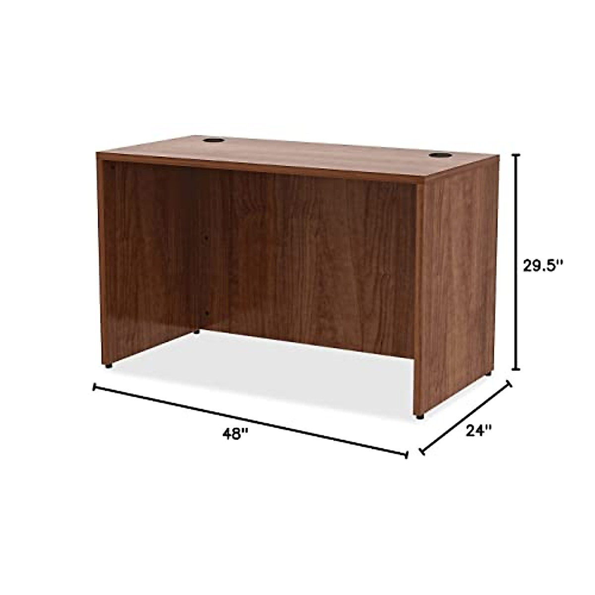 Lorell Essentials Desk, Walnut Laminate