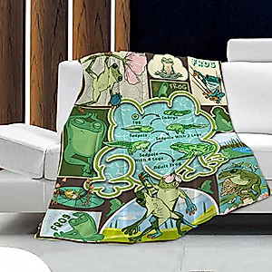 FROGS BLANKET-Cute Animal Soft Lightweight Food Flannel Blankets for Sofa Bed Travelling Camping Throw Warm Blanket Gift for Frog Lover Men Women（30''x40''for Baby/Pets）