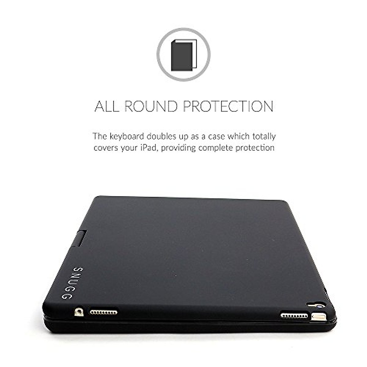 Snugg iPad Mini 5 / iPad Mini 4 Keyboard Backlit Wireless Bluetooth Keyboard Case Cover 360° Degree Rotatable Keyboard for Apple iPad Mini 5 - Black