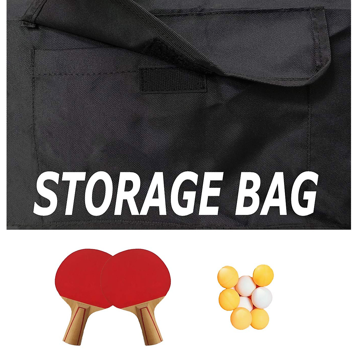 Ping Pong Table Cover - 600D Oxford Cloth Sunscreen dustproof Table Tennis Table Cover, Indoor/Outdoor Application - Black