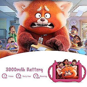 Kids Tablets 7in Android 11 Tablet for Kids Age 3-12,Quad Core 2GB RAM 32GB ROM Toddler Tablet with Shock-proof Case,Parental Control, Pre-installed Kids Educational APP,HD Screen,Dual Camera(Red)