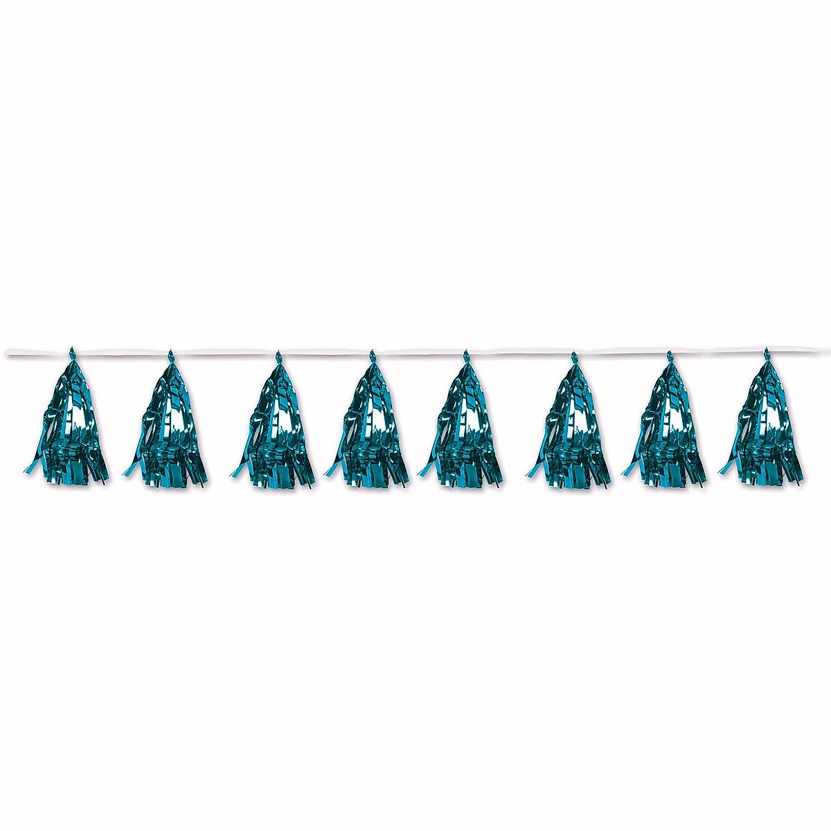 Teal Turquoise Party Decorations Kit with Metallic Turquoise Fringe Table Skirting, 3-Tier Cupcake Stand, and Tassel Garland, Perfect for Birthday and Anniversary Parties, Baby Showers