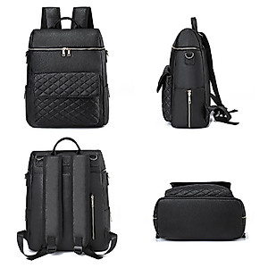 Diaper Bag Backpack Leather Baby Bag with Multiple Pockets, Changing Station, Stroller Straps, Large Capacity for Wet Clothes, Breast Pump, Milk Bottle Brown