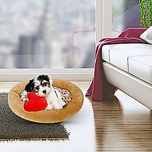 Calming Dog Bed Small Cat Bed Friday Black Deals Today Dog Bed Round with Anti-Slip Bottom Anti-Anxiety Luxury Cozy Dog Bed Dog Bed for Crate(16 in)