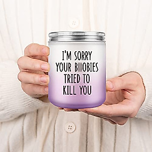 GSPY Scented Candles - Breast Cancer Gifts, Breast Cancer Survivor Gifts for Women - Breast Cancer Awareness, Breast Cancer Encouragement, Chemo Gifts for Women, Breast Cancer Patients, Cancer Fighter