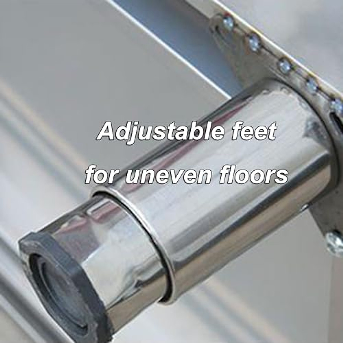 Commercial Stainless Steel Workbench Sturdy Kitchen Prep Table Sliding Door Workbench Storage Cabinet Casework Cabinet Countertop Chopping Table Large Space Metal Table