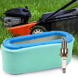 HIFROM 36356 36357 Air Filter Pre Filter Cleaner with Spark Plug Replacement for Tecumseh OHV110 OHV115 OHV120 OHV125 OHV130 OHV140 OHV150 OHV155 OHV165 OHV175 Lawn Mower Tune Up Kit