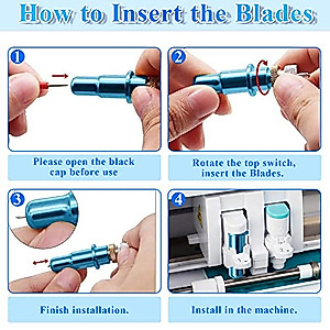 Cludoo 80PCS Replacement Blades for Cricut Blades for Explore Air 2/Air 3/Maker/Maker 3/Expression, 60PCS 45° Standard Blades, 10 PCS 30° Fine Point Blades and 10 PCS 60° Deep Cut Blades
