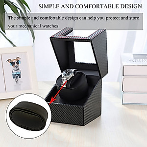 Aokelily Watch Winder Sponge Watch Pillows Replacement, Carbon Fiber PU Leather, Set of 4 Watch Pillows Replacements for Watch Cases Storage Organizer (Black PU)