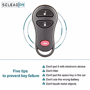SELEAD Flip Key Fob 3 Buttons Keyless Entry Remote fit for 1999-2005 Prowler Voyager Dodge Caravan Dakota Durango Ram Pickup Antitheft Keyless Entry Systems GQ43VT17T-1 1pc US Stock
