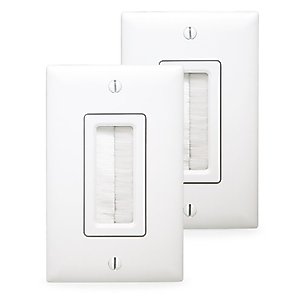 Legrand - OnQ HDMI In-Wall Connection Kit for Cable Management, Cable Pass Through Strap Conceals Cabling Behind the Wall, White, 2 Count, HT2000WHV1