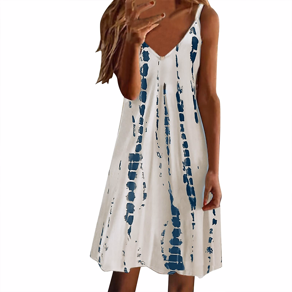 Womens Dresses Casual, Women's Summer Casual T Shirt Dresses Beach Cover Up a Line Spaghetti Strap Dress White