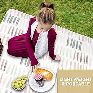 JumpOff Jo – Baby Splat Mat for Under High Chair,– Washable Waterproof Baby Floor Mat for Arts and Crafts Playtime and Dining Table or Booster Seat, Reusable Fabric 51"x51" - Dashes