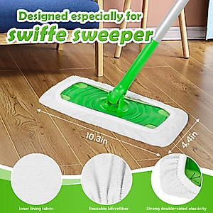 ZEHRAI 3 Pack Reusable Microfiber Mop Pads Compatible with Swiffer Sweeper Mop, Wet and Dry Flat mop Cover, Washable Swiffer Pads for Surface/Hardwood Floor Cleaning (Mop is Not Included)