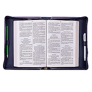 Christian Art Gifts Women's Fashion Bible Cover I Know The Plans, Purple/Gold Floral Faux Leather, Large