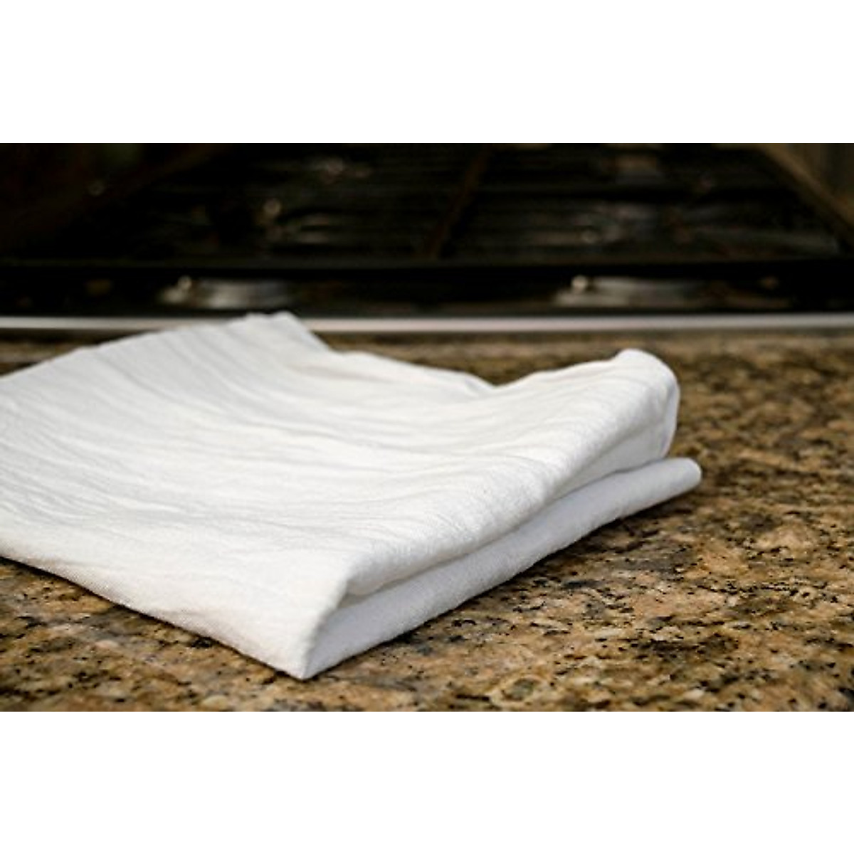 Cotton & Calm Exquisitely Absorbent Flour Sack Dish Towels (12 Pack, 28" x 28"), 100% Cotton White Dish Cloths Kitchen Towels - Crafted for Home, Restaurant, Bar, Hotel Use