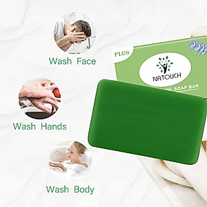 Natouch Antifungal Soap, Upgrade Natural Tea Tree Oil Body Soap Bar, Help Jock Itch, Ringworm, Athlete's Foot, Body Odor, Skin Irritations With Natural Tea Tree Oil, Eucalyptus Oil, and Lavender Oil