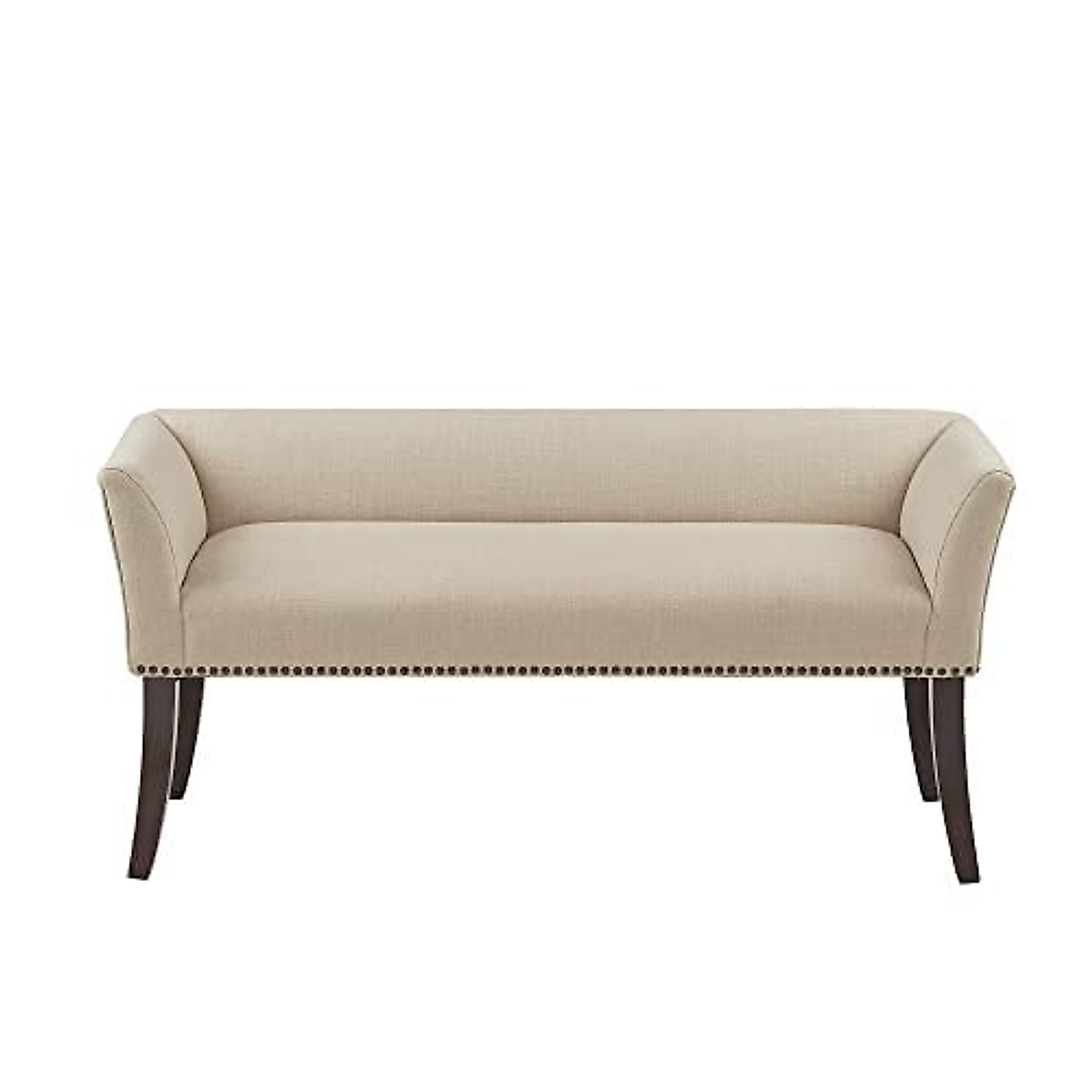 Madison Park Welburn Bedroom Solid Wood Polyester Fabric Seating Modern Style, 49.5"W x 19.25"D x 23"H, Cream