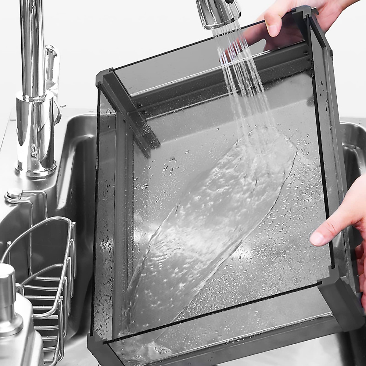 FYFUSATC Kitchen Blind Corner Pull Out Shelf Stainless Steel Bottom Plate Spice Rack Heavy Duty Cabinet Pull Out Storage Organizer Cans, Jars, Canisters, Pots, Pans, for Cabinet of ≥ 15 Inch Opening