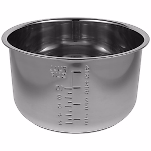 Kichvoe Stainless Steel Cookware Stainless Steel Inner Cooking Pot 5L Rice Cooker Liner Pot Electric Pressure Cooker Pot Silver Portable Electric Cooker