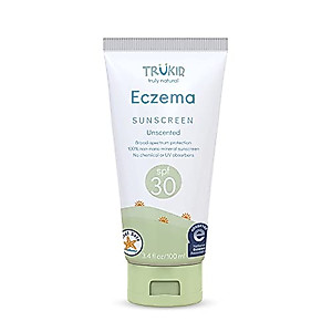 TruKid Eczema SPF 30+ Sunscreen - UVA/UVB Protection for Sensitive and Irritated Skin, Unscented, NEA-Approved for Eczema, Reef Safe, Planet-Friendly, Non-Nano, 3.4 oz