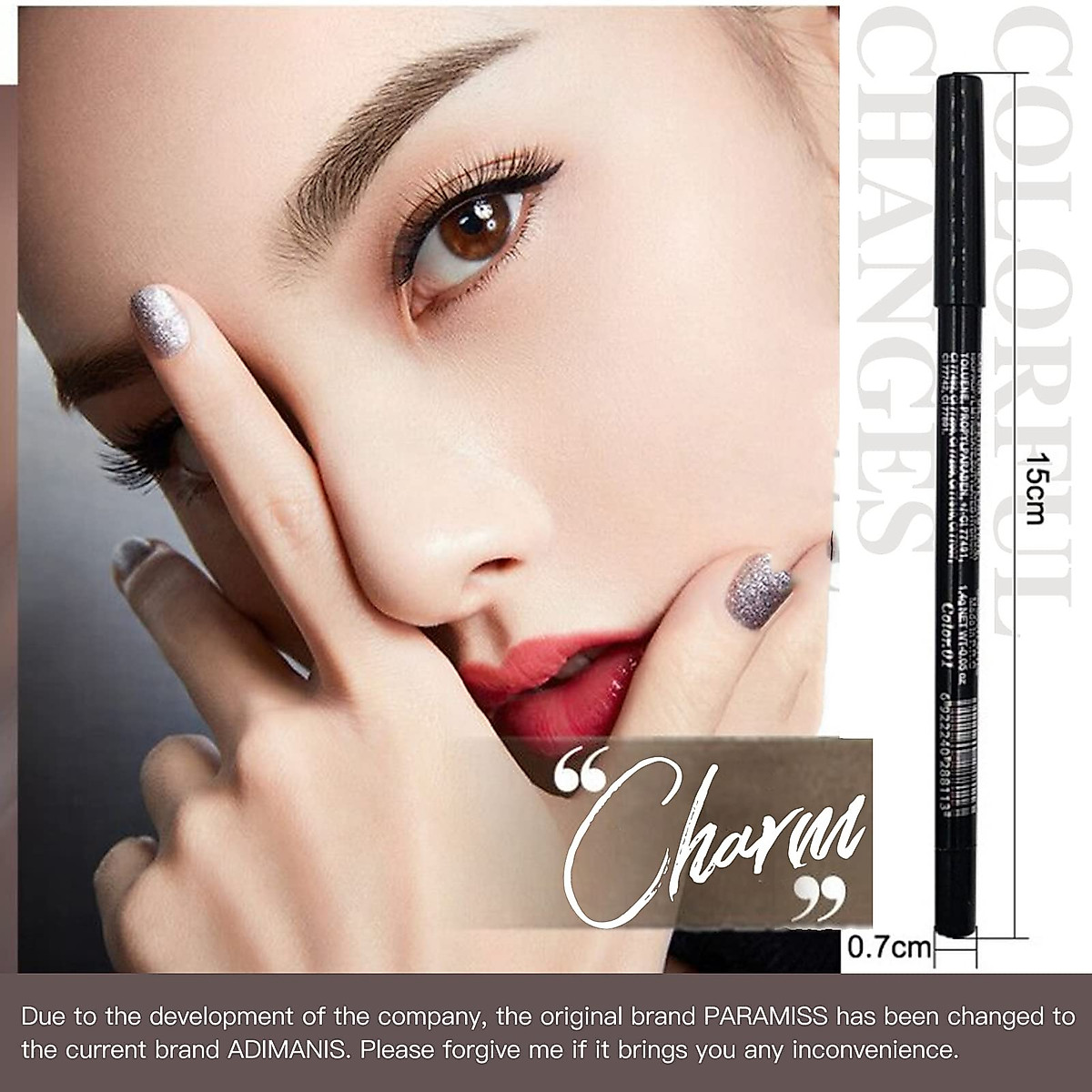 ADIMANIS 15 Colored Eyeliners Pen Set, Colour Eyeliner Pencils Pearl Eyeliner Kit Glitter Eye Liners for Women, Eye Shadow Pencil, Lip Liner, Professional Eye Makeup Set with Halloween Cosplay Makeup