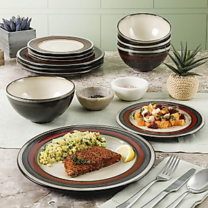 Gibson Elite Everston 12 Piece Dinnerware Set, Red