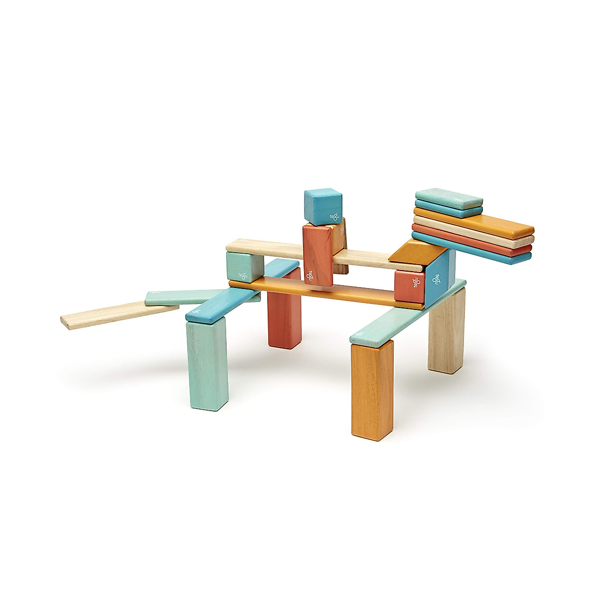24 Piece Tegu Magnetic Wooden Block Set, Sunset, 1-99 years old