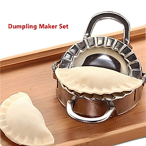 Bamboo Steamer for Cooking 10” -by DoSensePro Includes 2 Tiers, Stainless Steel Dumpling Maker, Liners, Ceramic Dish, and Bamboo Tongs. Dumpling Steamer Basket Cooker for Healthy Low-Fat Diet