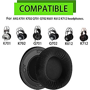 Replacement Headphone Ear Pads Memory Foam Ear Cushions Pads Earmuff Repair Parts for AKG K701 K702 Q701 Q702 K601 K612 K712 Headset(Black)