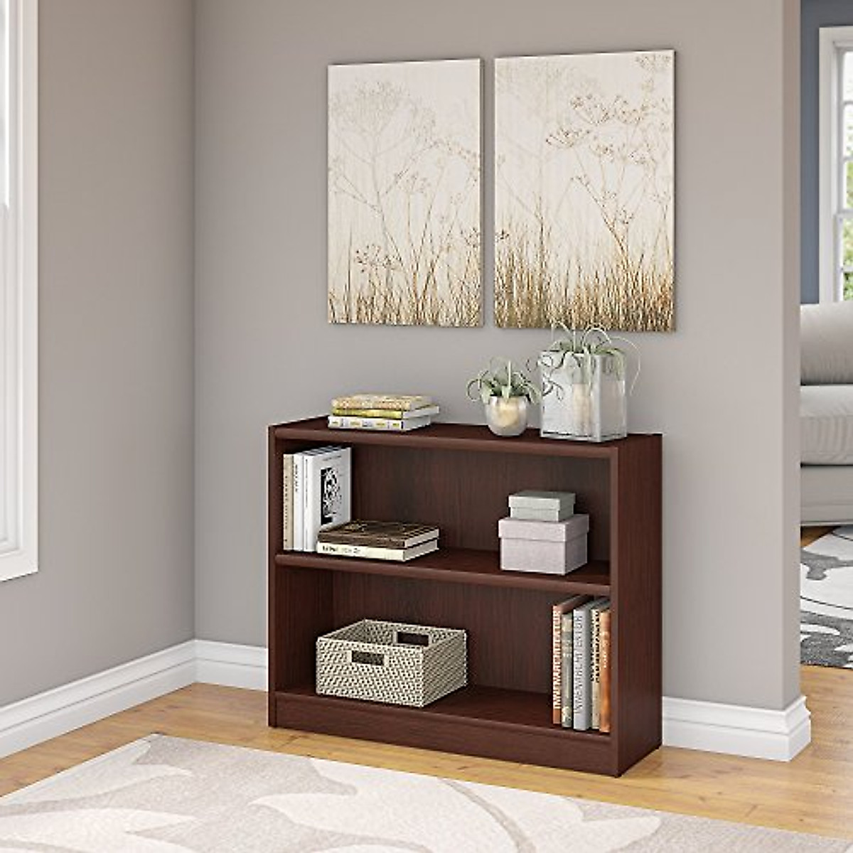 Bush Furniture Universal Small 2 Shelf Bookcase, Vogue Cherry
