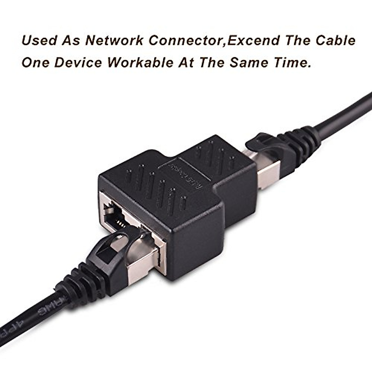 Oxsubor RJ45 Splitter Connectors Adapter 1 to 2 Ethernet Coupler Double Socket HUB Interface Contact Modular Plug Connect Network LAN Internet Cat5 Cat62 Pack (Can't Run Both at The Same TIME)