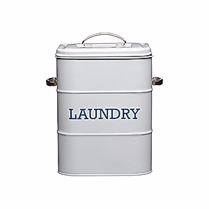 KitchenCraft Living Nostalgia 3 kg Metal Laundry Powder Tin, 19 x 16 x 27 cm - French Grey