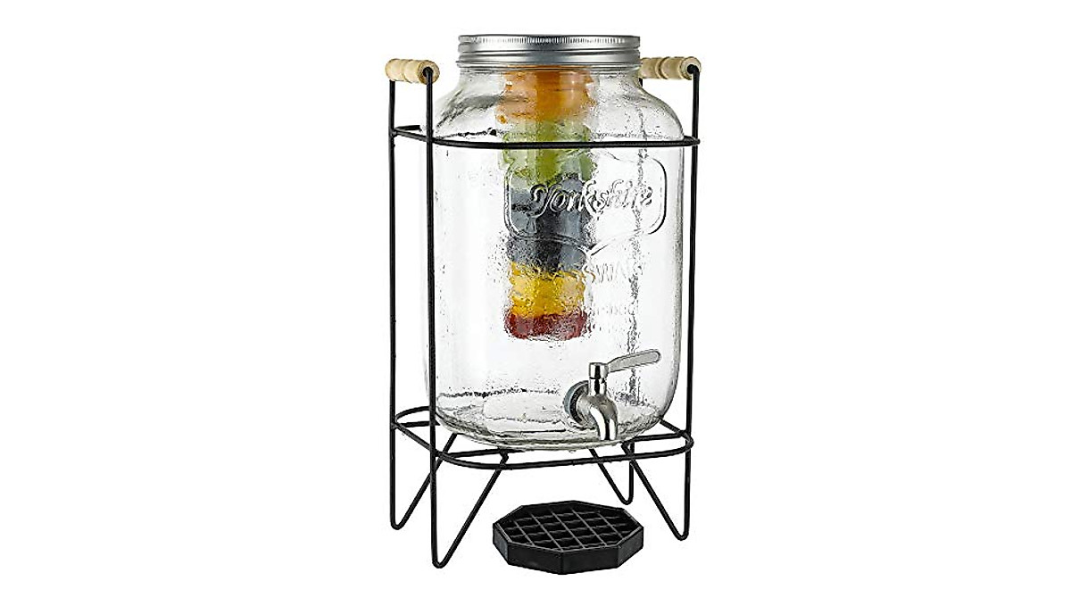 2 Gallon Glass Beverage Dispenser for Iced Tea & Infused Water