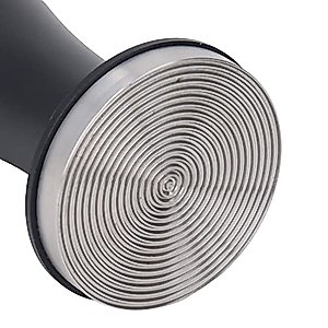 Flat Base Coffee Tamper, Calibrated Compression Mechanism Tamper Spring Loaded Ergonomic Handle for Cafe(58 Thread Bottom)