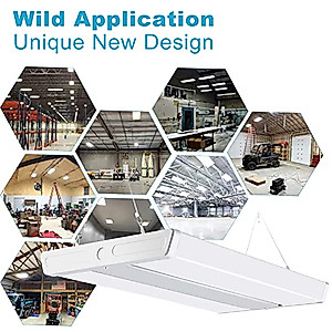 Lightdot 6 Pack LED High Bay Shop Light, 2FT (Large Area Illumination) 150W 21500LM [Eqv.600W MH/HPS] 5000K Daylight Linear Hanging Light for Warehouse, Energy Saving Upto 5600KW*6/5Yrs(5Hrs/Day)