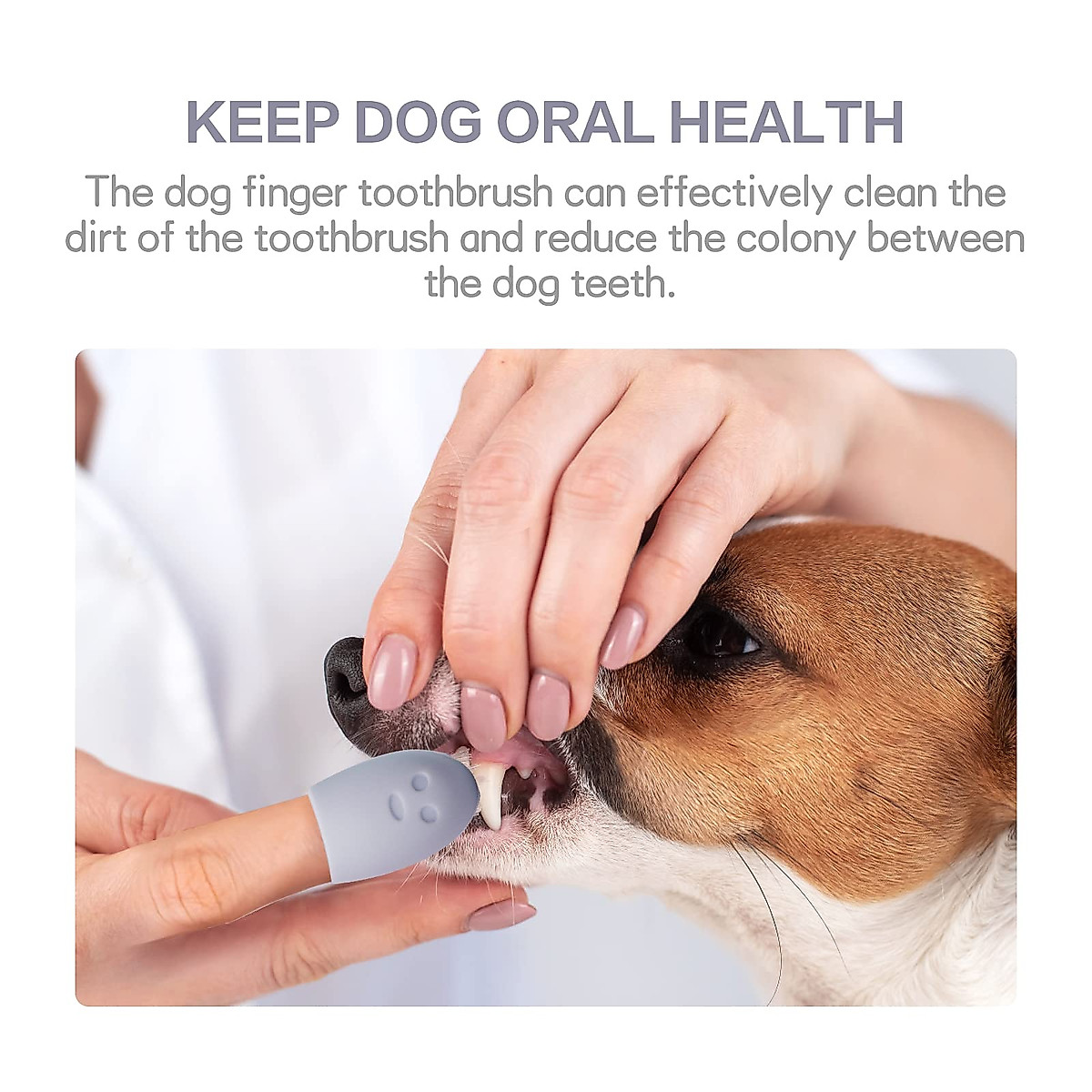 CONSIO 4Pcs Dog Finger Toothbrush, Use Food Grade Silicone,Easy Teeth Cleaning, Dental Care for Puppies, Cats and Small Pets