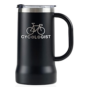 Onebttl Biker Cyclist Gifts for Men, Cycologist, Bicycle Enthusiasts, Roadbike MTB, Stainless Steel Beer Stein Tumbler, 24oz Beer Mug with Lid