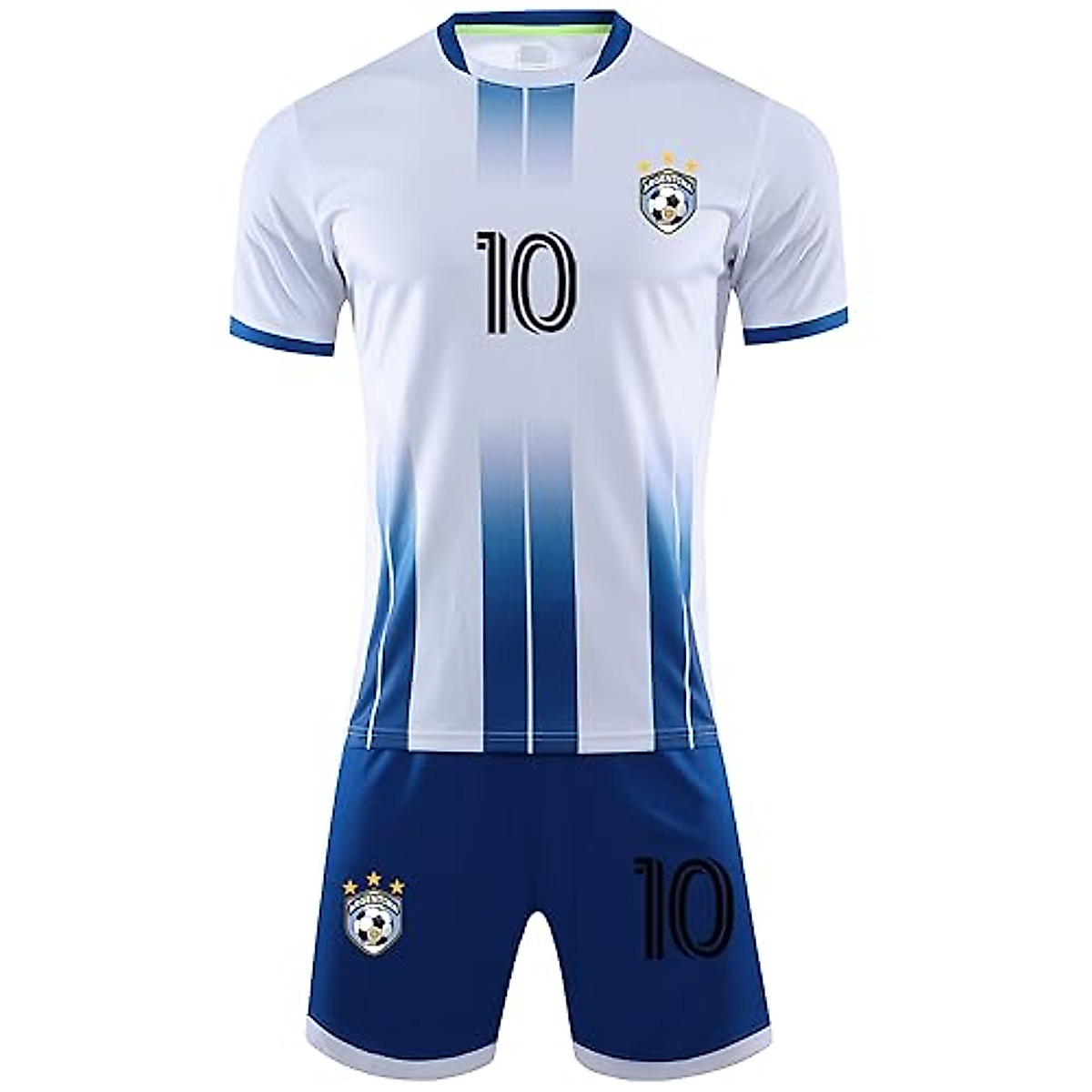 ELTONYA MESSii Argentina Soccer Jerseys for Boys Kids 2022 World Cup HOM/Awy Football Sports Team Shirt&Shorts Kit Uniform White