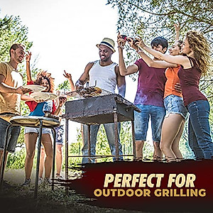 Jork Products Kebab Grilling Basket Nonstick Steel with Wood Handle, 4 x 4 pack, Includes Stainless Steel Kebab Skewers