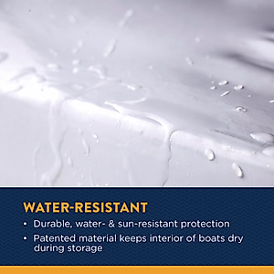 Transhield Universal Marine Boat Cover | Waterproof, Heavy Duty | Straps & Vents Included (25 ft - 27 ft)