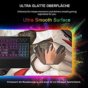 Mouse Pads Anime Girl Sexy Butt RGB Mouse Pad Gaming Accessories Luminous LED Laptop Gamer Keyboard Carpet Mat Desk 39.37 inch x19.68 inch -A8