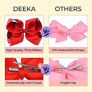 DEEKA 20 PCS Multi-colored 6" Hand-made Grosgrain Ribbon Hair Bow Alligator Clips Hair Accessories for Little Girls